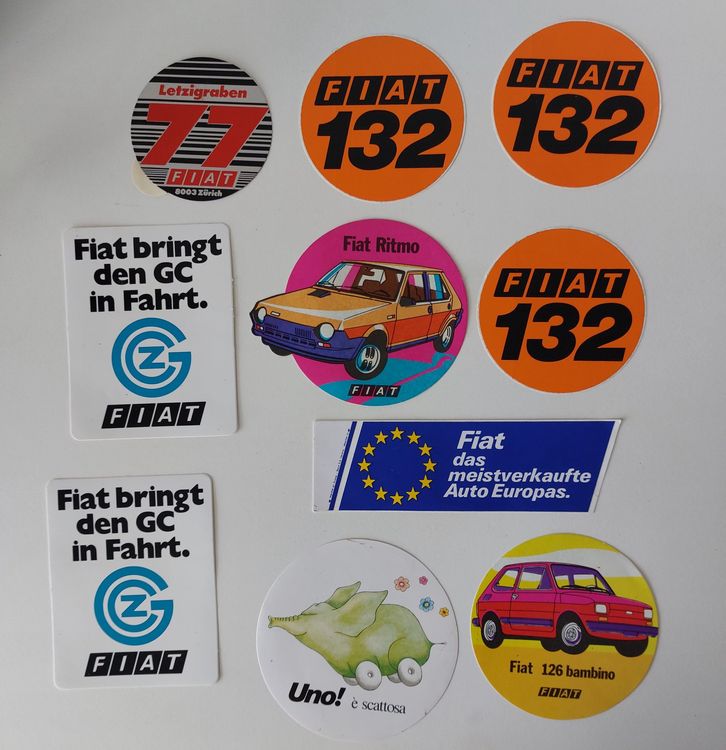 10 Stück Sticker Aufkleber FIAT Motorsport autocollants (Gebraucht) in ...