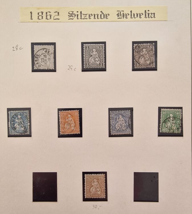 1862 Sitzende Helvetia - Briefmarken Sammlung Schweiz (Gebraucht) in Gisikon für CHF 75 – mit ...