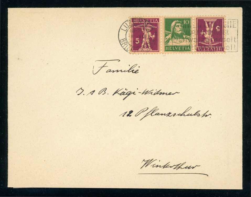 Beleg KZS: K22 / Z10 Luzern-Winterthur, 1927 | Kaufen auf Ricardo