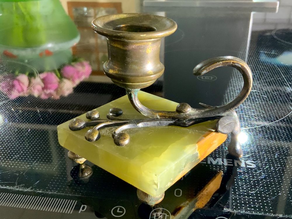 JUGENDSTIL KERZENHALTER BRONZE ONYX FRANKREICH UM 1900 (Gebraucht) in Biglen für CHF 26 – mit ...