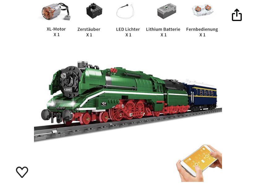 Mould King Rc-Eisenbahn / Zug Dampf 2348 Teile Lego Komp.Neu | Kaufen ...
