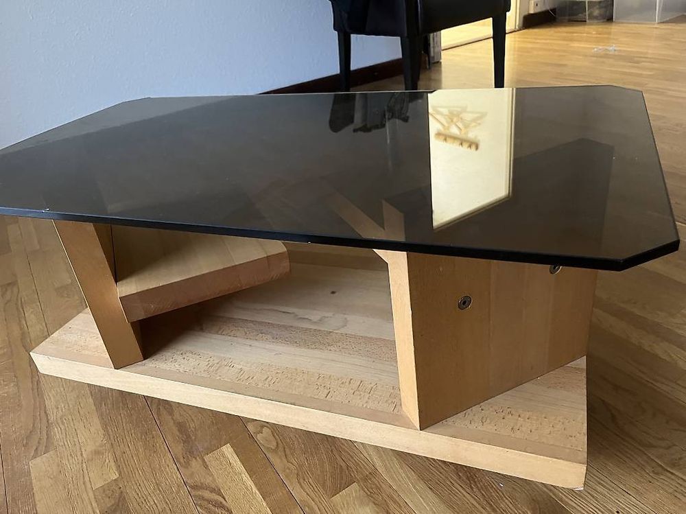 Table salon verre fumé - sur roulettes (D'occasion) à Vernier pour CHF ...