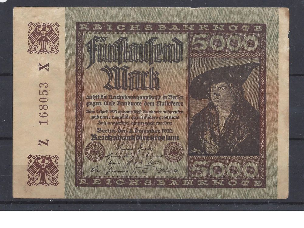 Dt.Reich Banknote 5000 Mark | Kaufen auf Ricardo