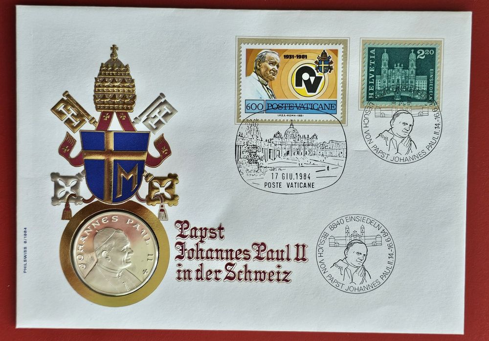 SCHWEIZ VATIKAN NUMISBRIEF MÜNZBRIEF PAPST EINSIEDELN 1984 (Neu (gemäss Beschreibung)) in ...
