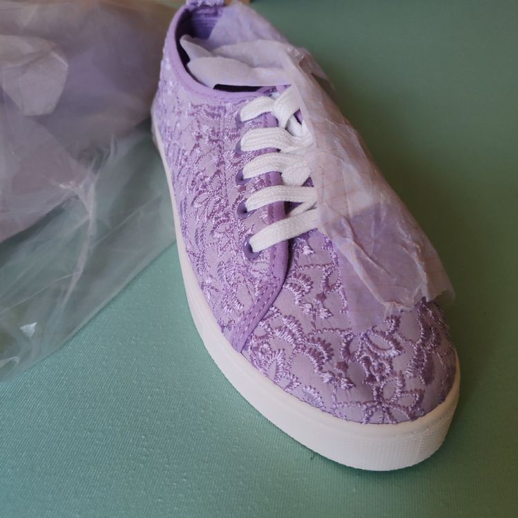 Scarpe Zalando Anna Field stoffa lilla con ricamo NUOVE 39 (Nuovo e ...