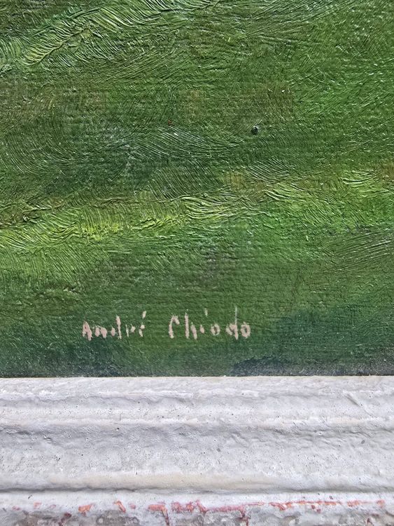 André Chiodo, Oel auf Holz, "Environs de Pontarlier le soir" (Gebraucht ...