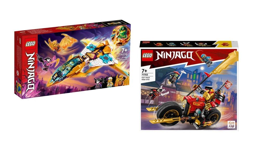 LEGO 71770 & 71783 NINJAGO Zanes Golddrachen &Kais Mech-Bike (Neu und ...