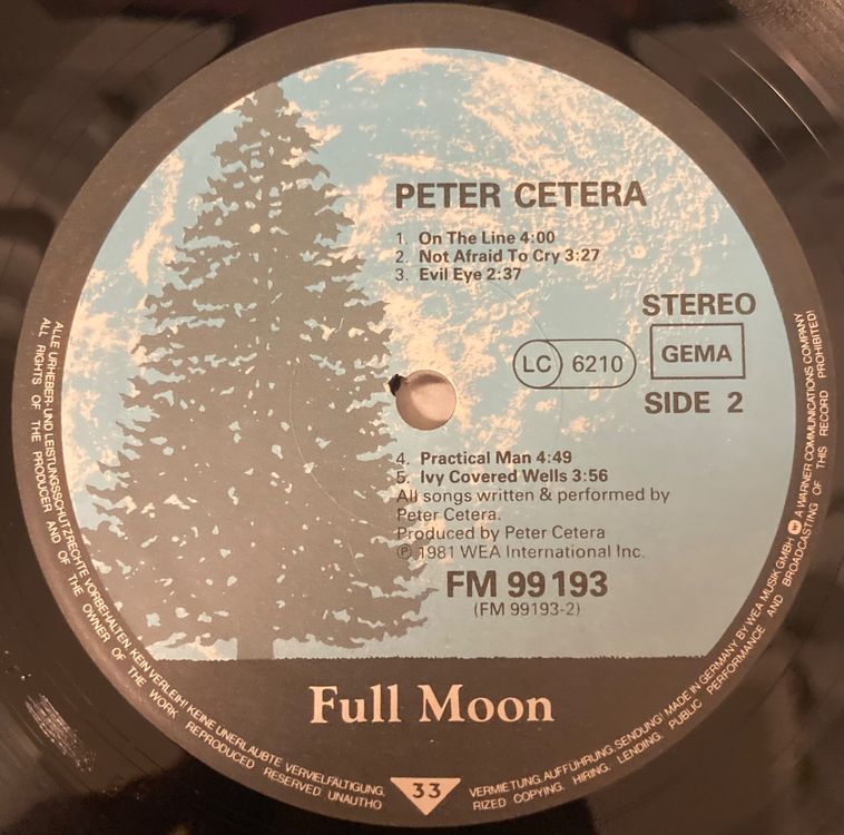 Peter Cetera - Peter Cetera LP *1981* Near-Mint (Neu (gemäss ...