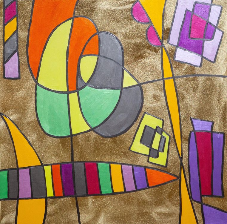 Gemälde, Pop Art, 3D Art, Unikat, Rahmen Messing, Acryl | Kaufen auf Ricardo