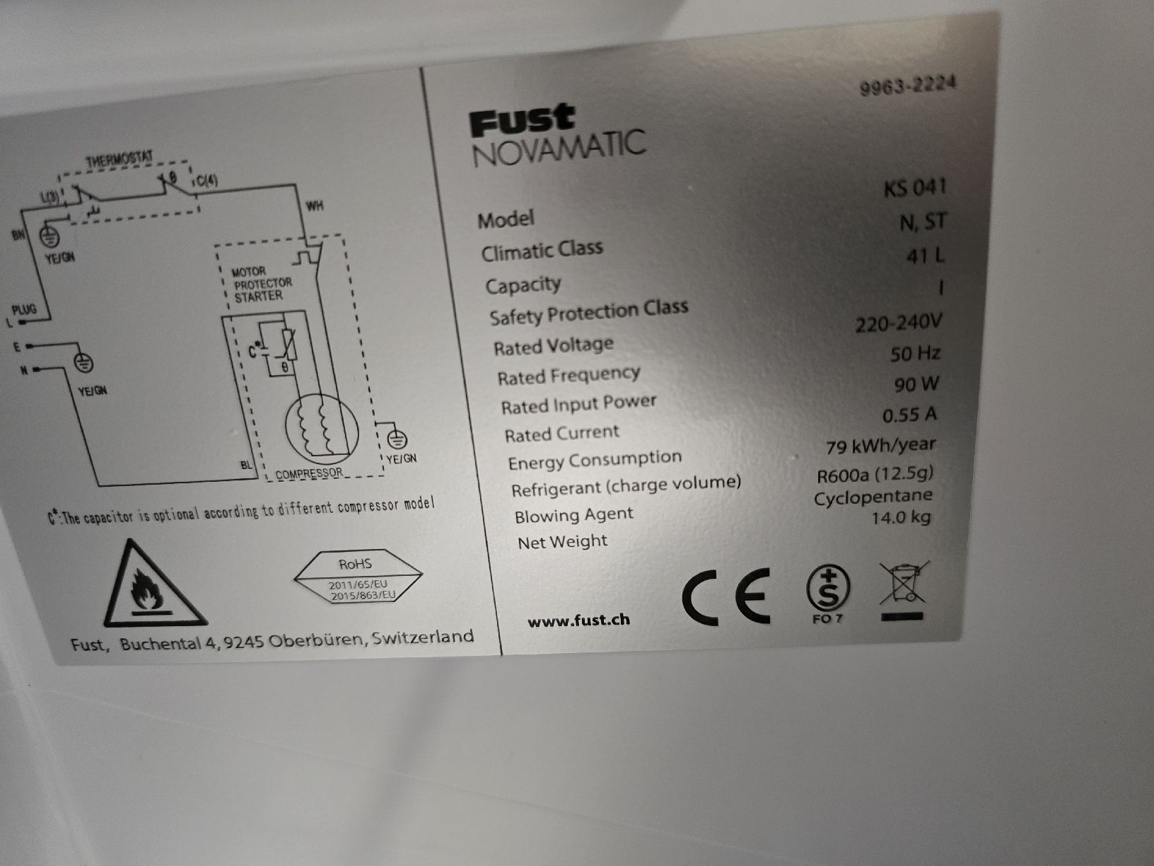 Fust Novamatic KS 041 Kühlschrank (Gebraucht) in Zofingen für CHF 48 ...