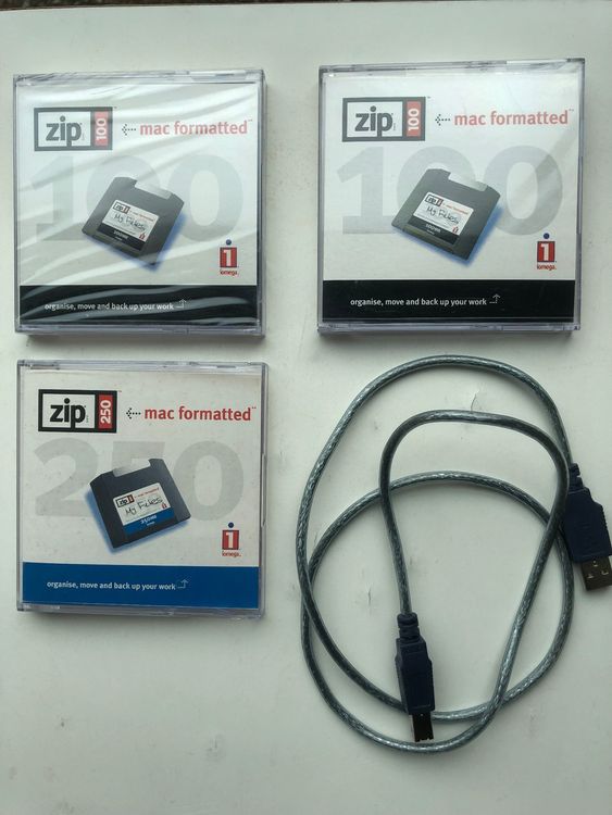 USB Zip Drive iomega 250 für Mac (oder Windows) inkl 3 Disks | Kaufen auf Ricardo
