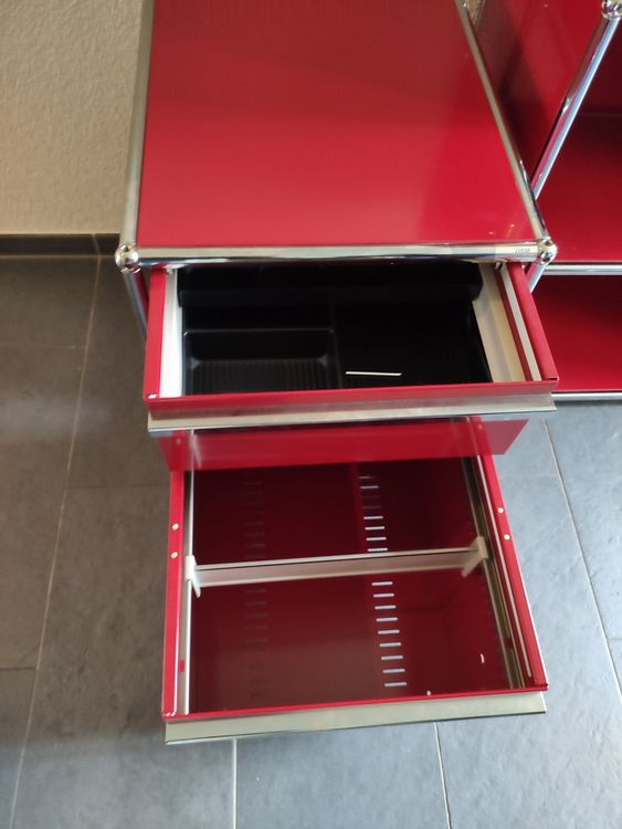 USM Haller Möbel Sideboard Regal Schrank Rollcontainer rot (Gebraucht ...