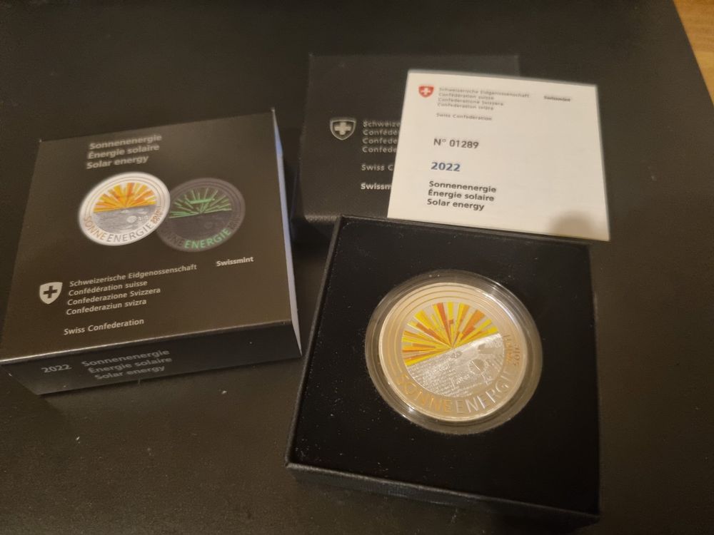 20 Fr. Gedenkmünze 2022: Sonnenenergie - PP (Neu (gemäss Beschreibung)) in Yverdon-les-Bains für ...