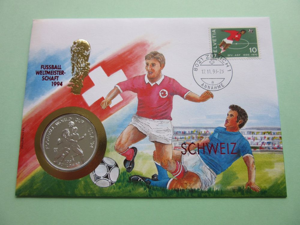 Numisbrief Fussball-WM 1994 USA "SCHWEIZ" (Neu (gemäss Beschreibung)) in Degersheim für CHF 14.5 ...
