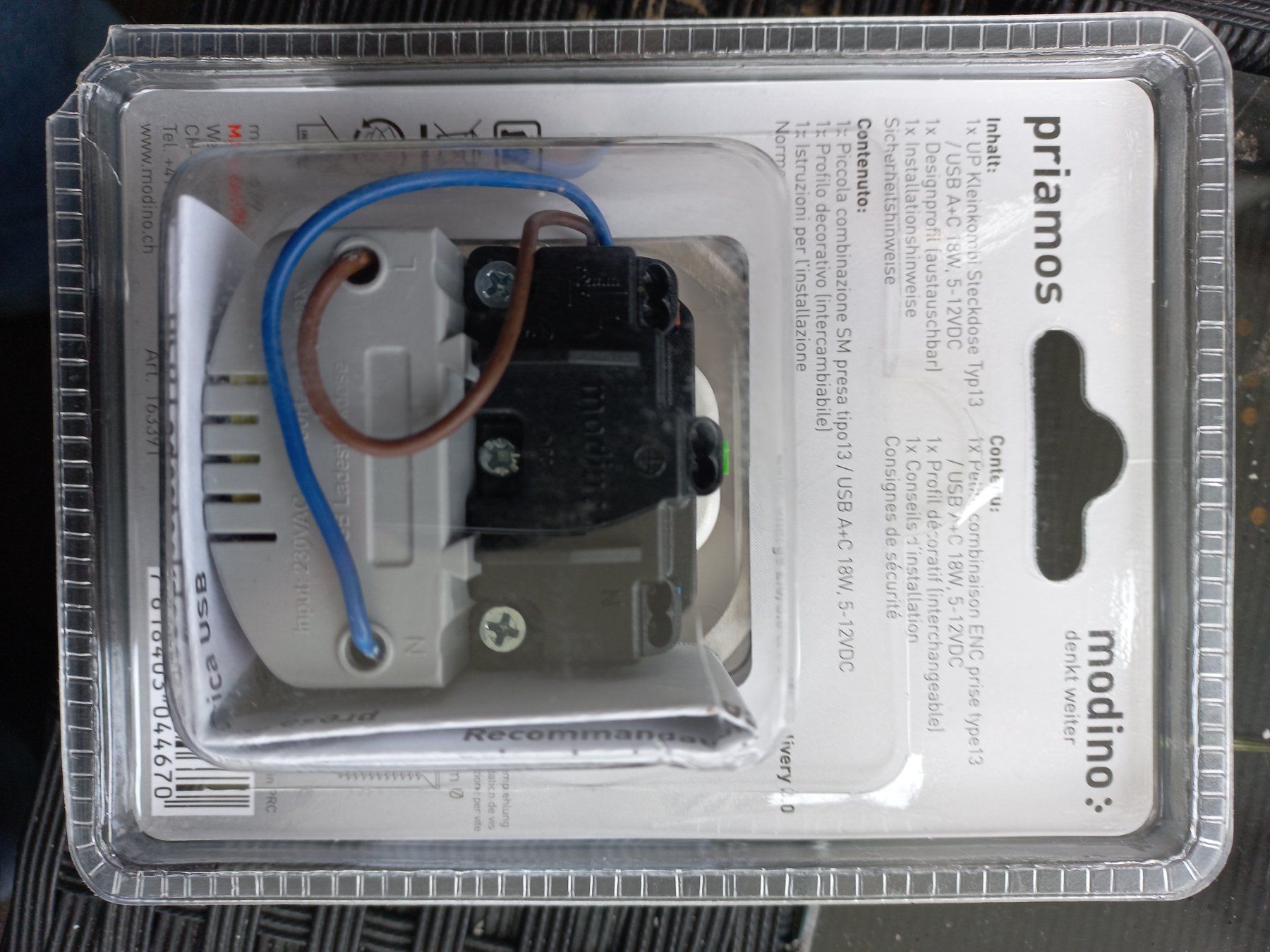 Presa Modino Priamos con USB A+C, Tipo 13 - Nuovo in scatola (Neu und ...