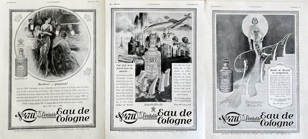 Eau de Cologne 4711 - 6 alte Werbungen / Publicités 1930/31 (Gebraucht ...