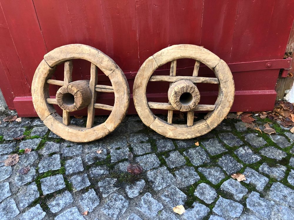 Wagenräder Holz antik Walserwagen ca. aus 14. Jahrhundert 2x (Gebraucht ...