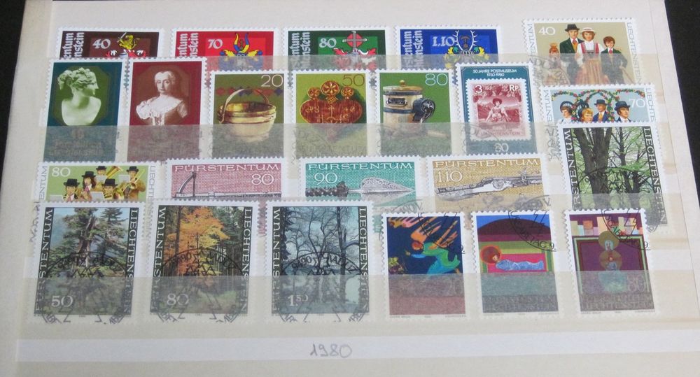 FL: alle Marken des Jahres 1980 gestempelt (Gebraucht) in Waltenschwil ...