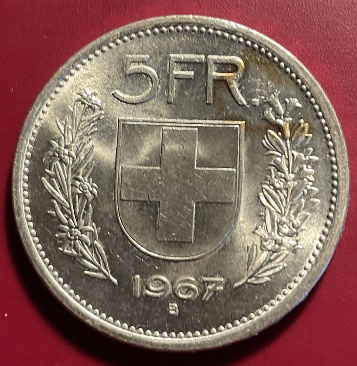 Silbermünze 5 Franken, Jahrgang 1967 | Kaufen auf Ricardo