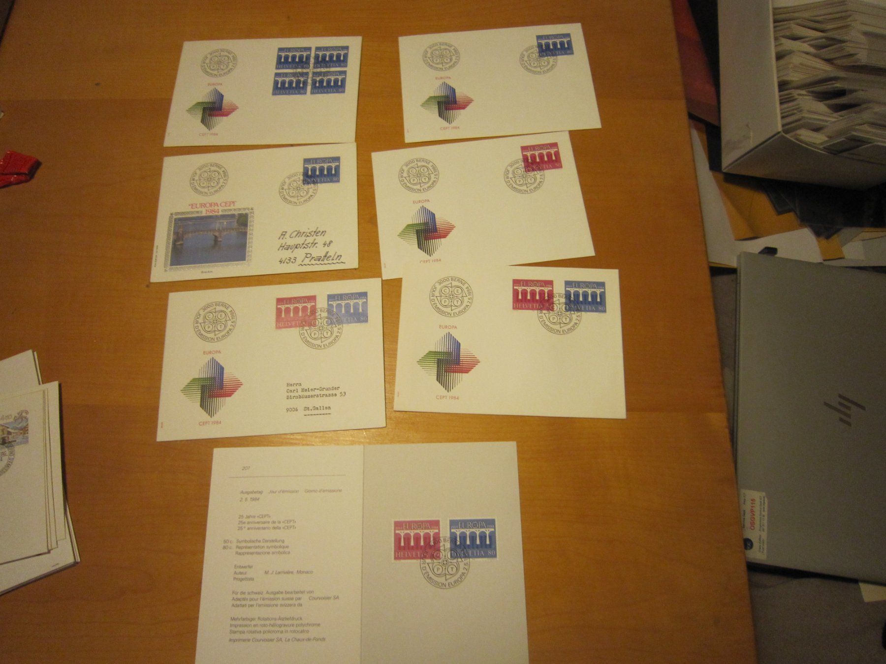 CH 1984 FDC Europa und Variationen AB NUR 50 RP (Gebraucht) in Gordola ...