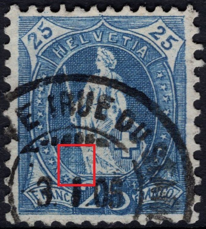 25 Rp. Stehende Helvetia mit ABART (Gebraucht) in Eglisau für CHF 4 – mit Lieferung auf Ricardo ...