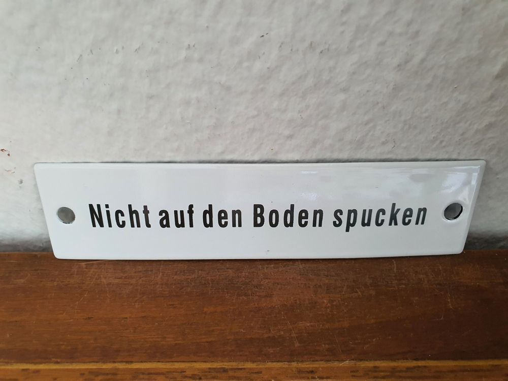 Emailschild Verboten spucken Bahn Zug Tram Emaille Schild | Kaufen auf Ricardo