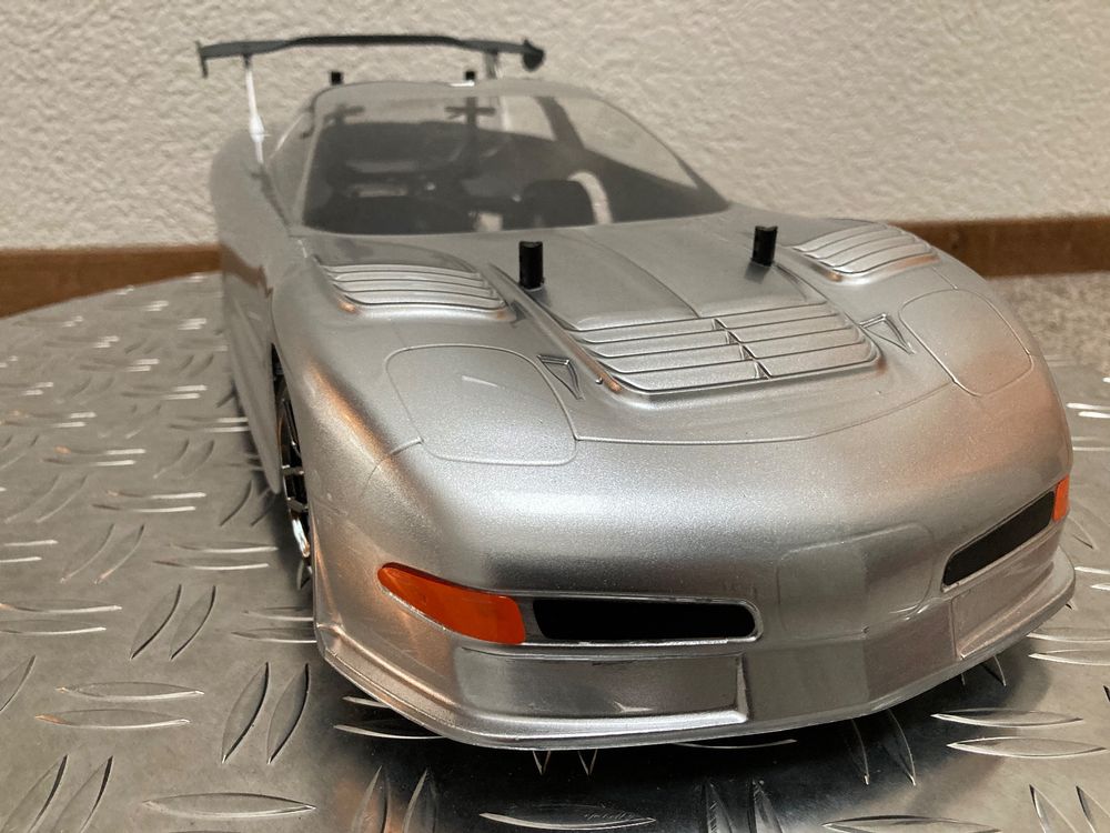 Tamiya TT-02 Chassis & Karosserie «Race Corvette Silber» NEU (Neu ...