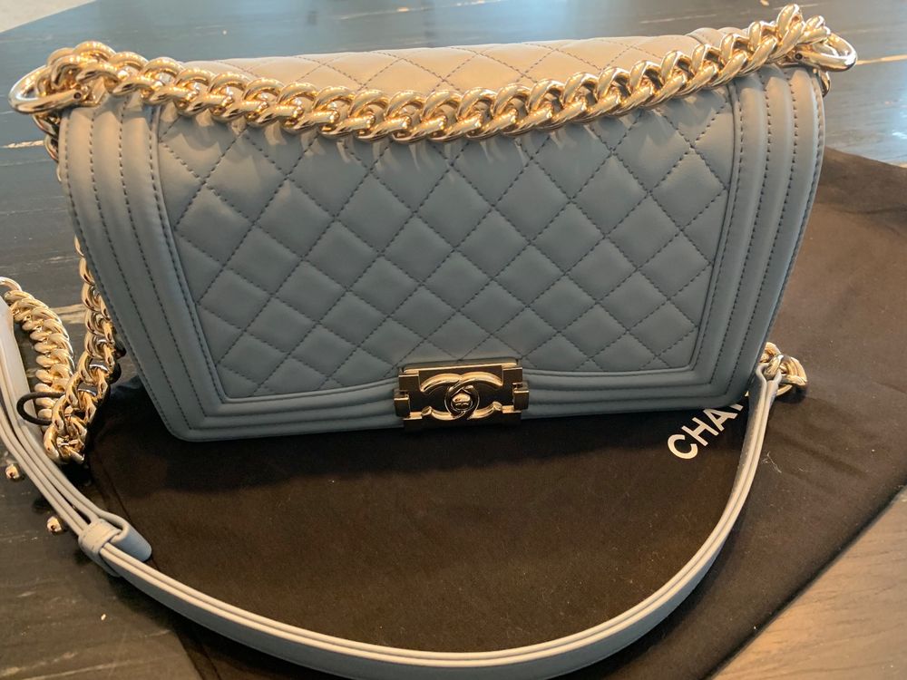 Chanel boy Tasche blau mit gold | Kaufen auf Ricardo
