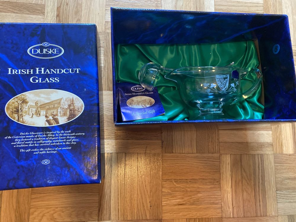 Saucenschüssel Irish Handcut Glass mit Löffel DUISKE - NEU (Neu und ...