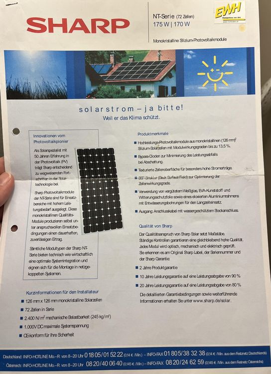 PV-Solaranlage 2kW Inverter Sunny Boy & 12 SHARP Panel 175W | Kaufen ...