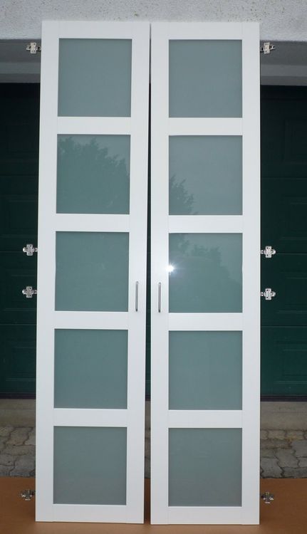 2 Türen BERGSBO weiss/Frostglas von IKEA, 50x229 cm (Gebraucht) in ...