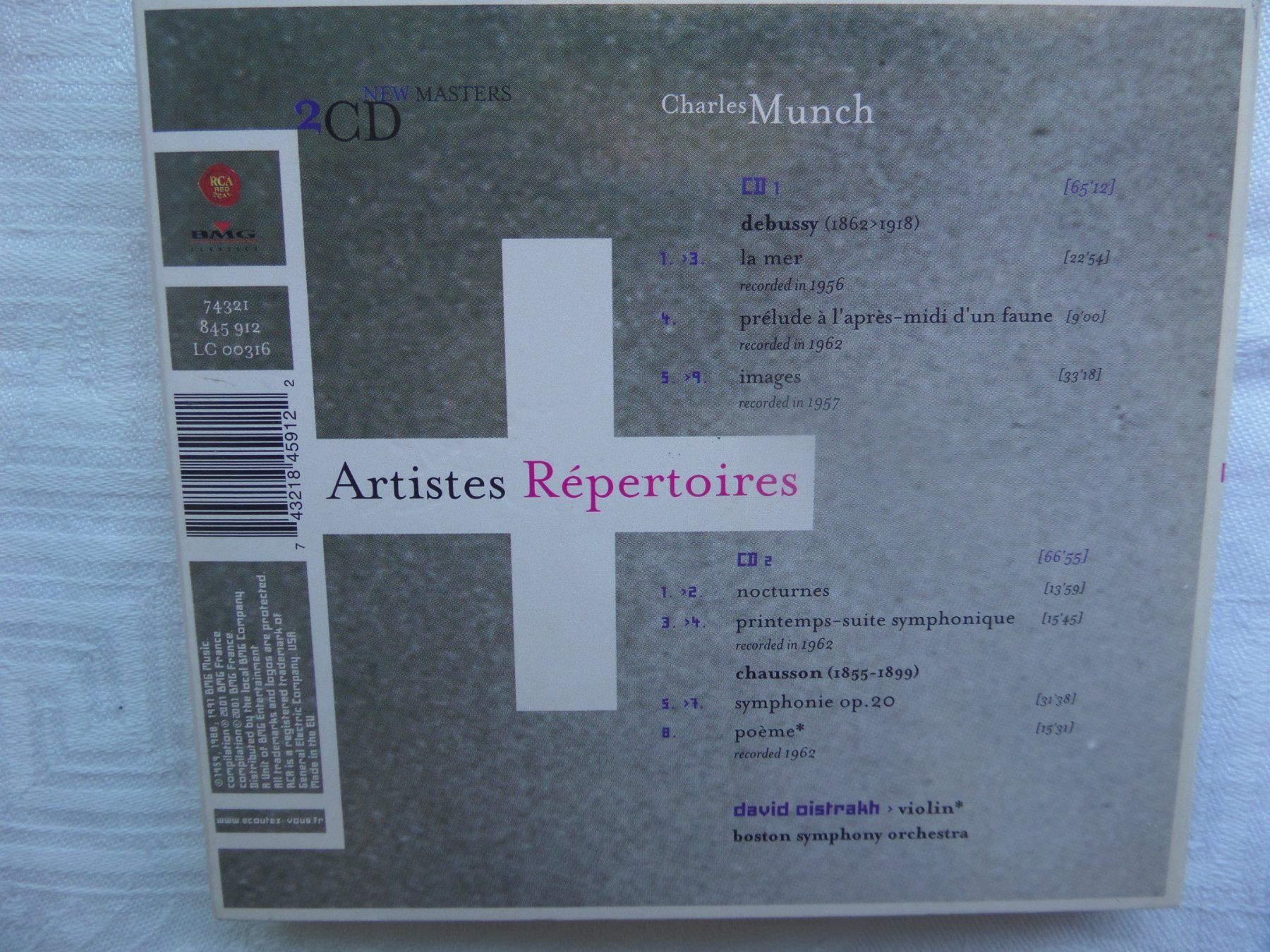Oistrakh/Munch/Debussy/Chausson - La Mer, Préludes - 2xCD (Gebraucht ...