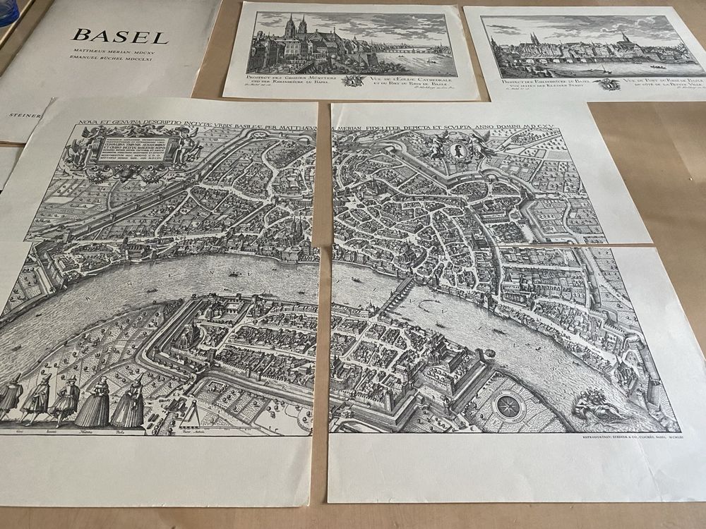 Stadtplan von Basel (Matthaeus Merian / Emanuel Büchel (Gebraucht) in ...