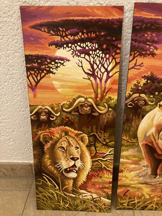 Bild/Gemälde "The Big Five", 3-teilig, Malen nach Zahlen (Gebraucht) in Gelterkinden für CHF 30 ...