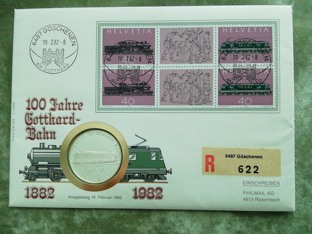 Silbermedaille 100Jahre Gotthardbahn (Gebraucht) in Ballwil für CHF 15 – mit Lieferung auf ...