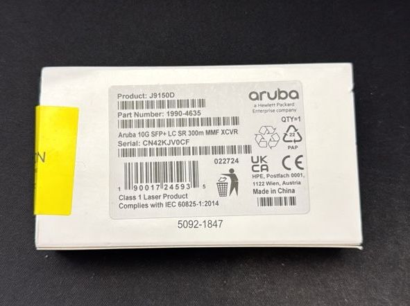 HPE Aruba 10G SFP+ LC SR Transceiver (Neu und originalverpackt) in ...