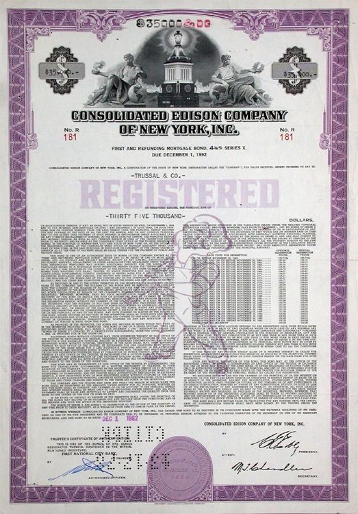 Consolidated Edison Company of New York, Inc. - 1964 (Gebraucht) in ...