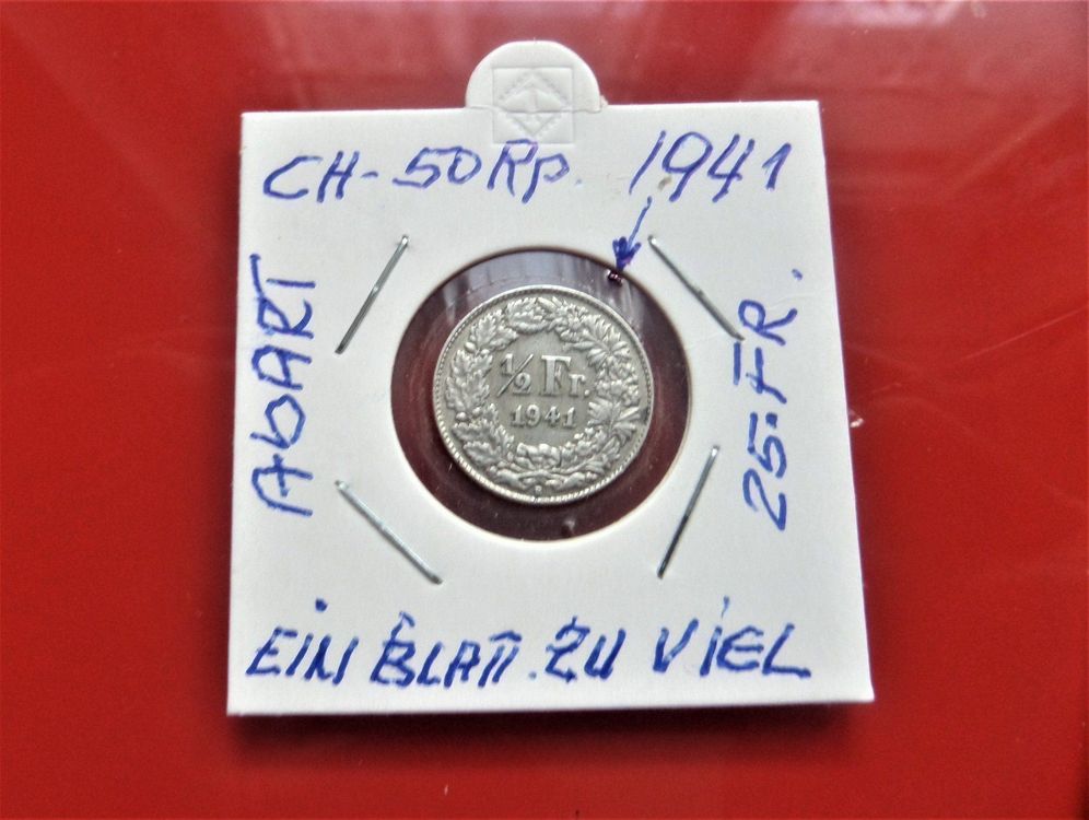CH- ABART 50 Rp.1941 ein Blatt zu viel | Kaufen auf Ricardo