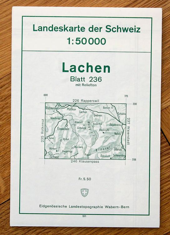 Landeskarte der Schweiz Lachen Blatt 236 -1971 | Kaufen auf Ricardo