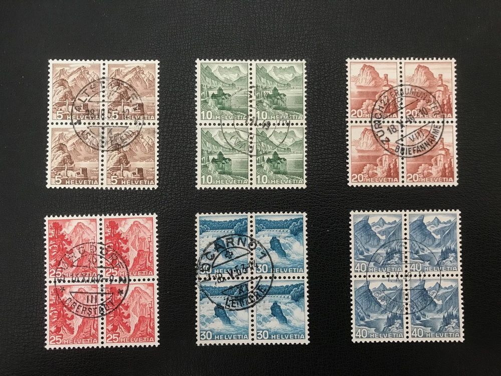 Landschaftsbilder 1948, Viererblöcke, gestempelt | Kaufen auf Ricardo