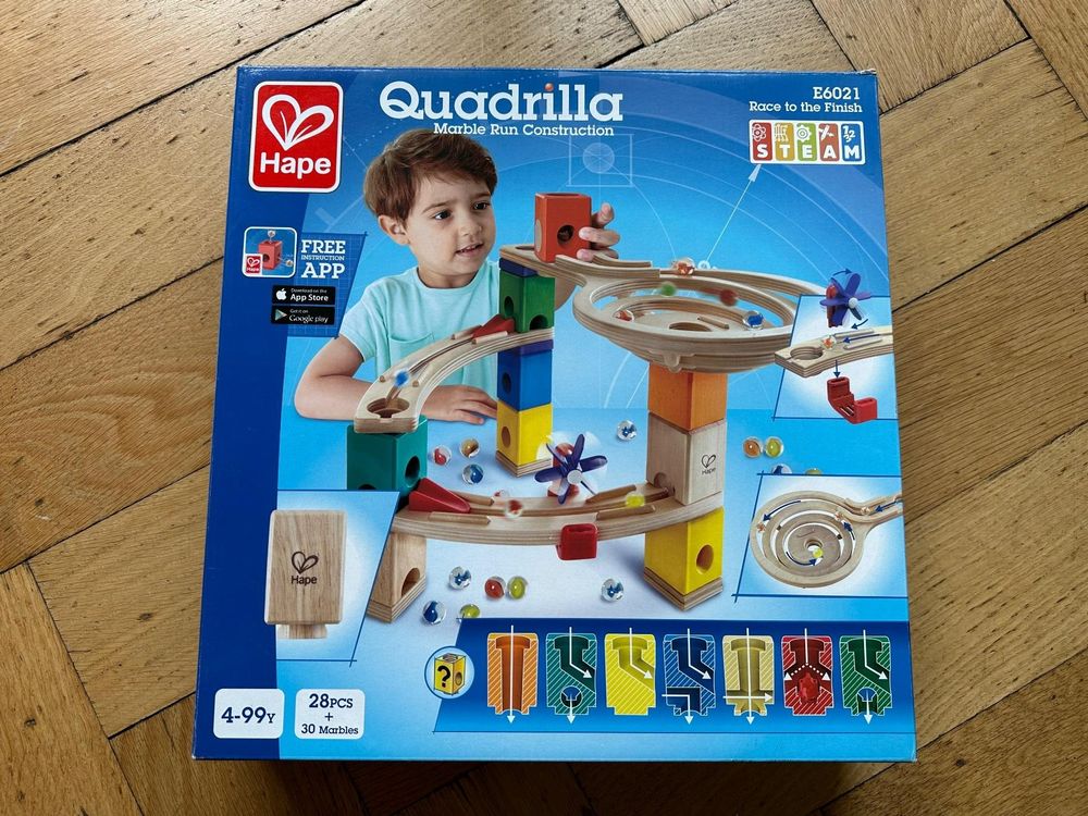 Quadrilla "Endspurt" Kugelbahn (Murmelbahn) von Hape (Gebraucht) in Zuerich für CHF 25 – mit ...