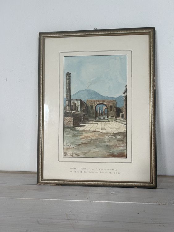 Aquarell Pompeji signiert datiert Gallo gerahmt (Gebraucht) in Riedholz für CHF 20 – mit ...