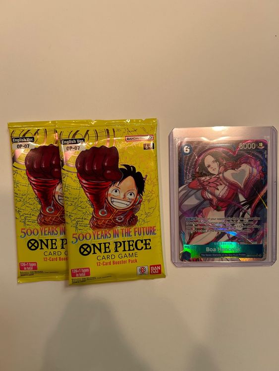 One Piece OP07-051 SR Alt Art Boa Hancock + 2 Boosterpack (Neu (gemäss ...