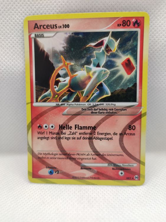 Arceus Level 100 Typ Feuer Pokemon Karte Holo TCG AR3 (Gebraucht) in ...