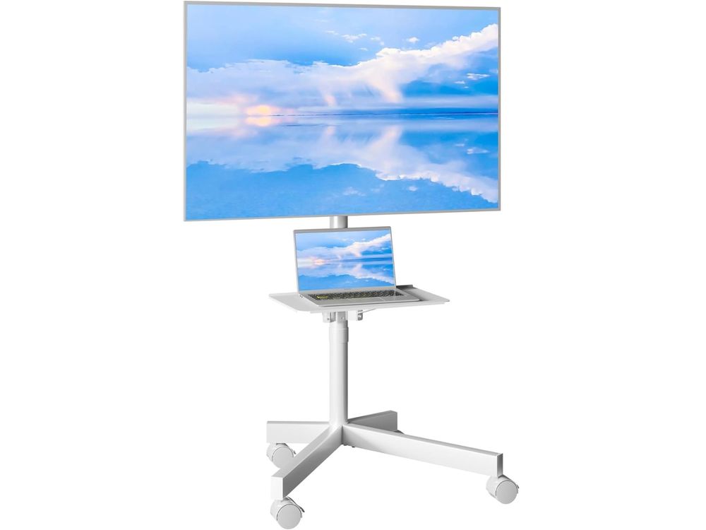TV Ständer weiss mit Rollen für 23-60 Zoll Flachbildschirme (Neu und ...