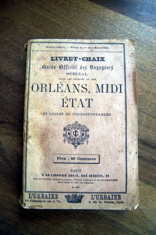 Livret-Chaix - Kursbuch Frankreich - Ausgabe 1885 (Gebraucht) in ...