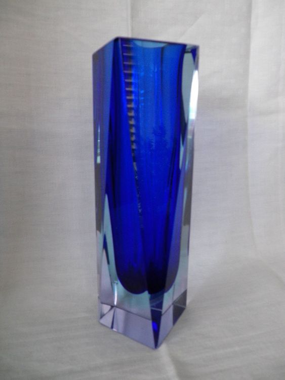 Blaue Block-Vase | Kaufen auf Ricardo