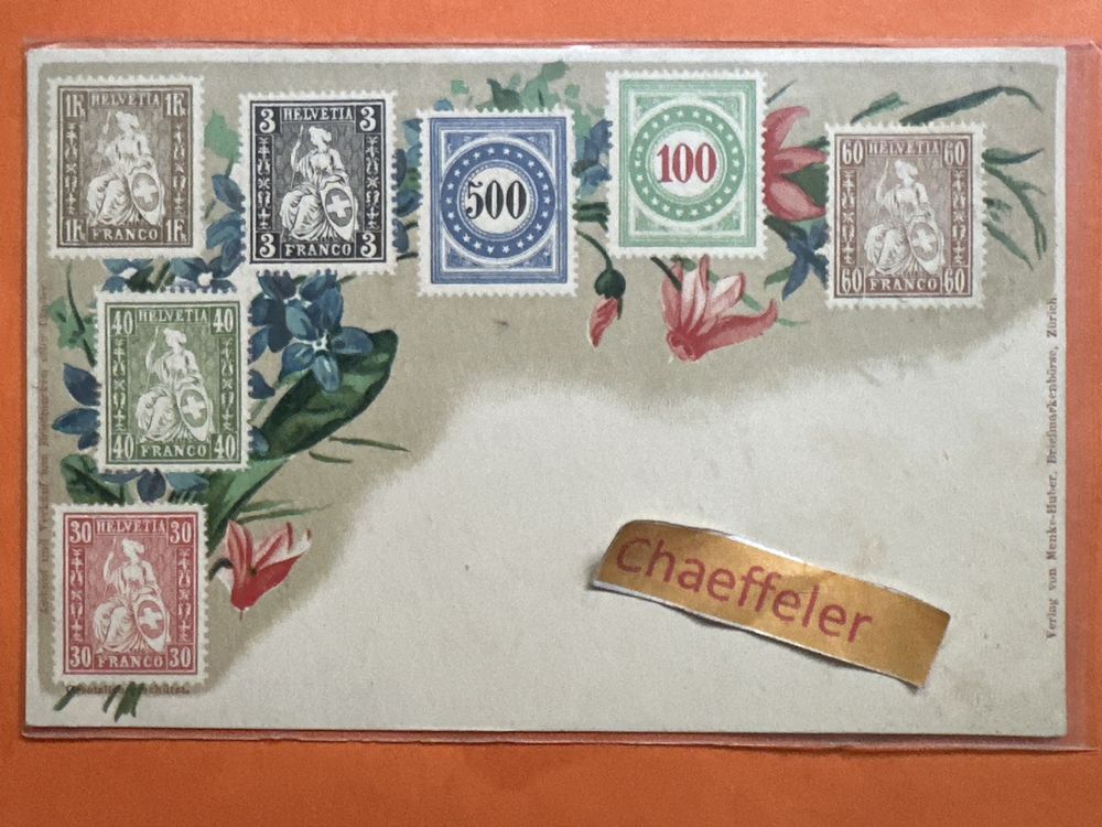 1901 Ansichtskarte mit Briefmarken der sitzenden Helvetia | Kaufen auf Ricardo