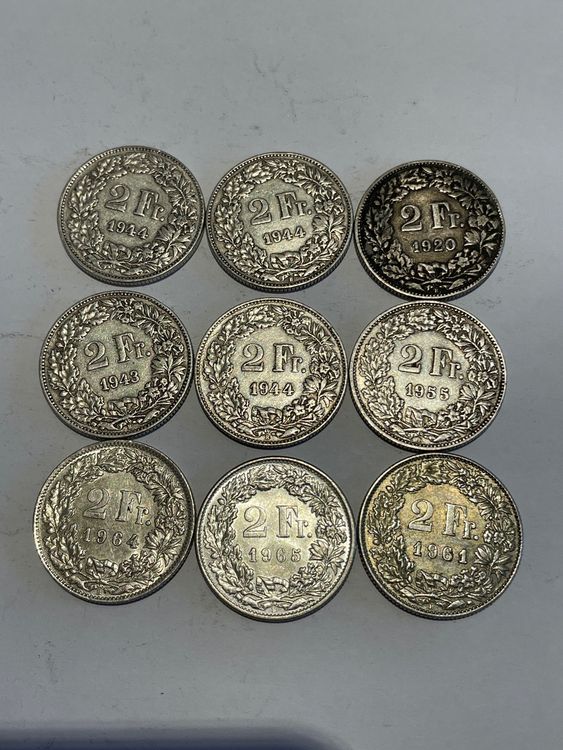 9 stk. 2.- silber. (21) (Gebraucht) in Bonstetten für CHF 46 – mit Lieferung auf Ricardo kaufen