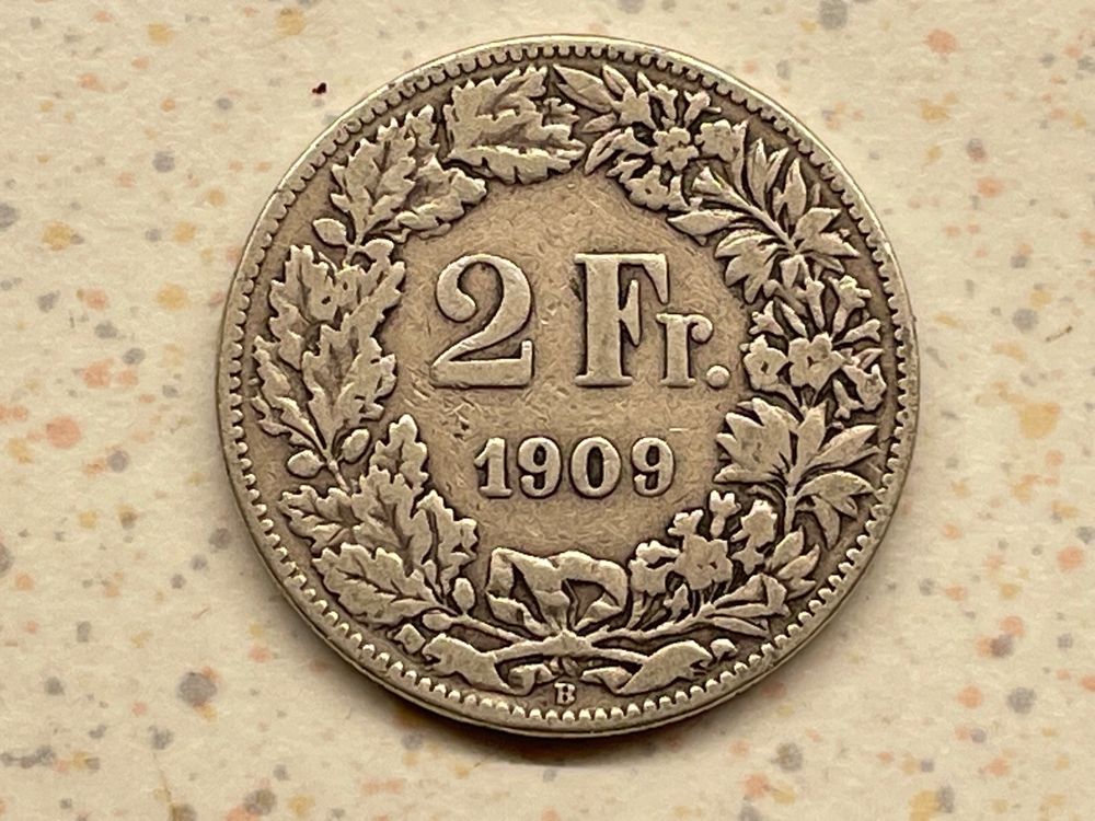 1909 2 Franken sehr rar !! Top-Jahrgang (Gebraucht) in Winterthur für CHF 6 – mit Lieferung auf ...
